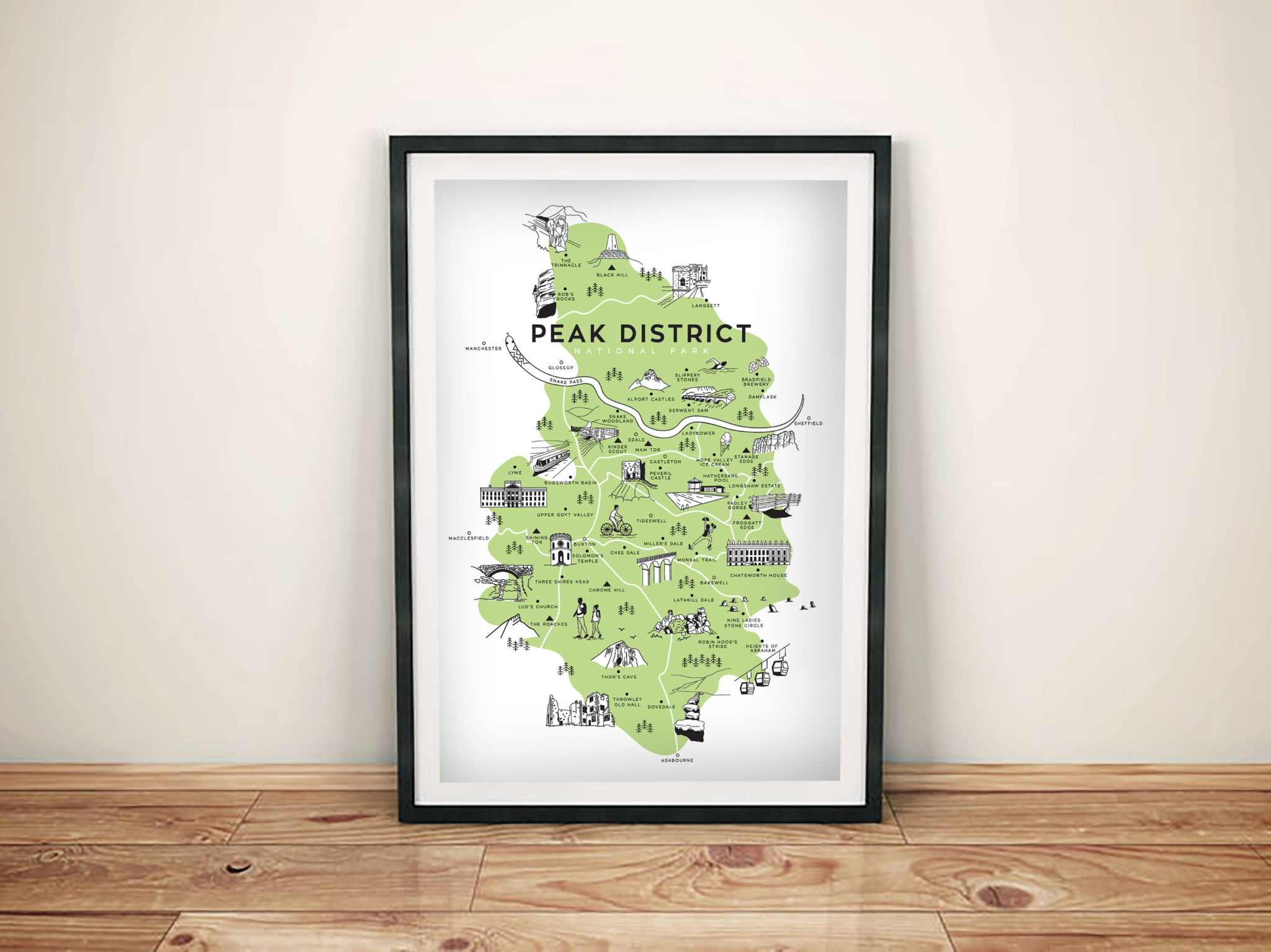 Peak District National Park A3 Print Map – Own Way